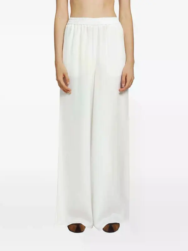 Max Mara Wide-leg Silk Trousers - White