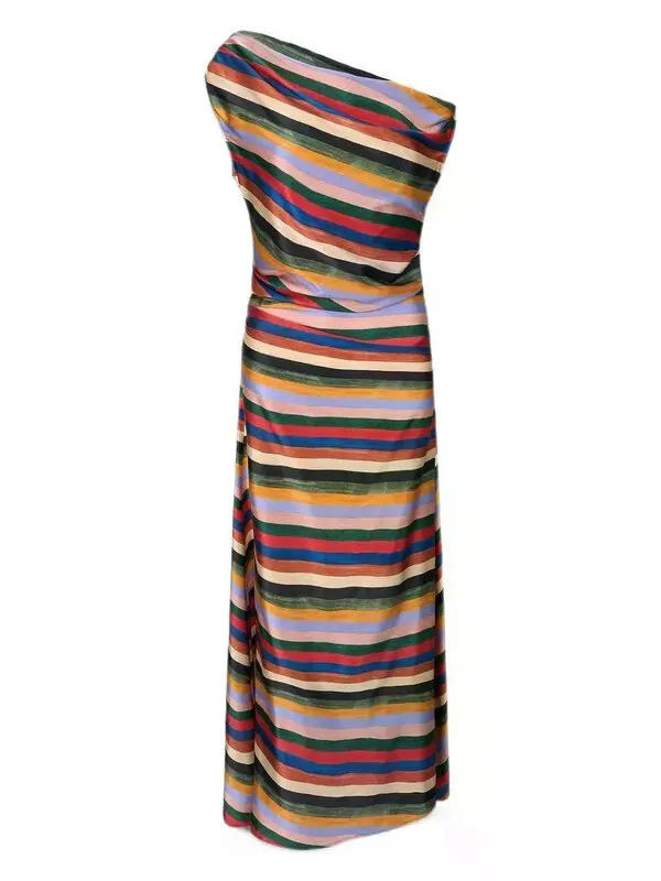 Staud Phare Striped Silk Maxi Dress