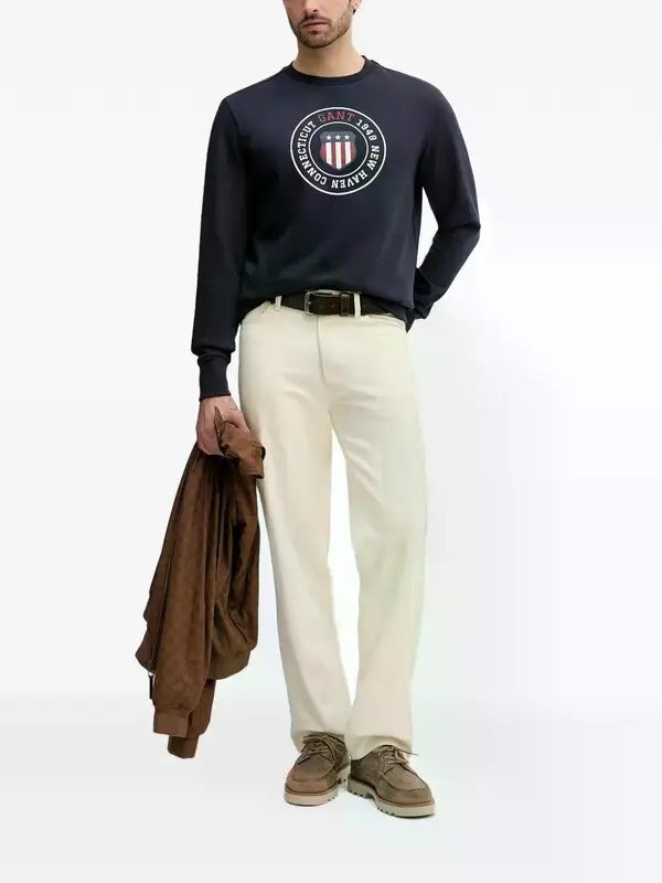 Gant Logo-print Crew-neck Sweatshirt