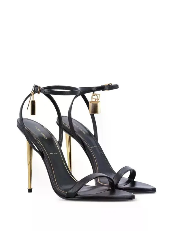 TOM FORD Padlock Leather Sandals - Black