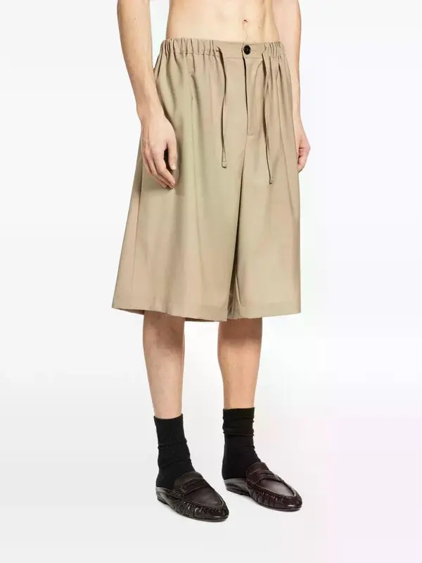 ROSE BURRITO Virgin Wool Drawstring Tailored Shorts