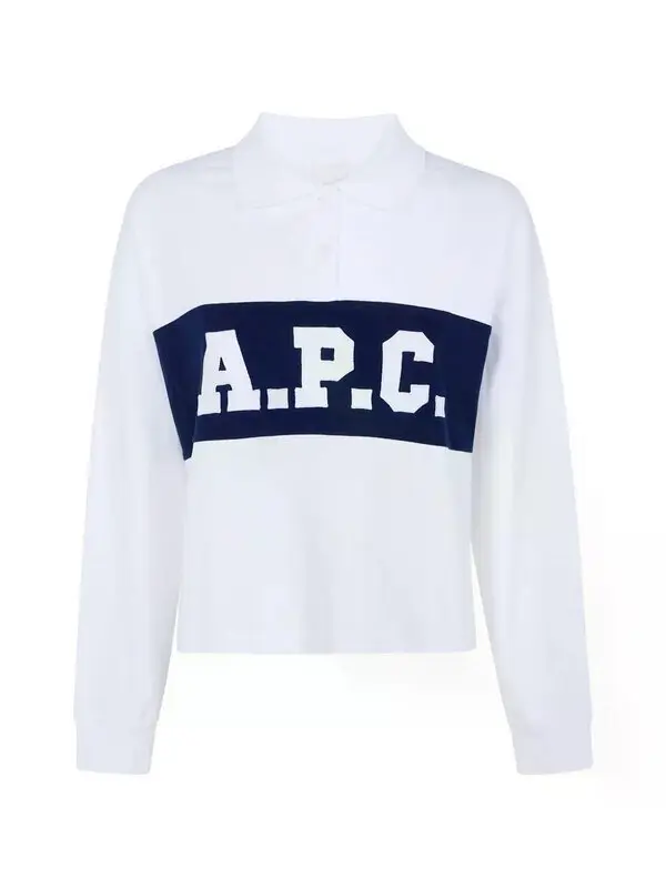 A.p.c. Long-sleeve Logo Patch Polo Shirt - White