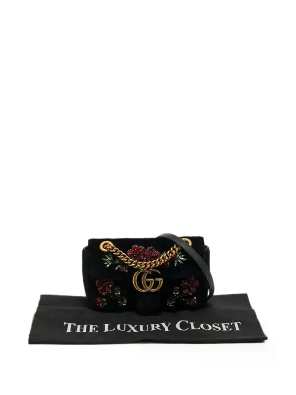 Gucci Mini Gg Marmont Crystal-embellished Shoulder Bag