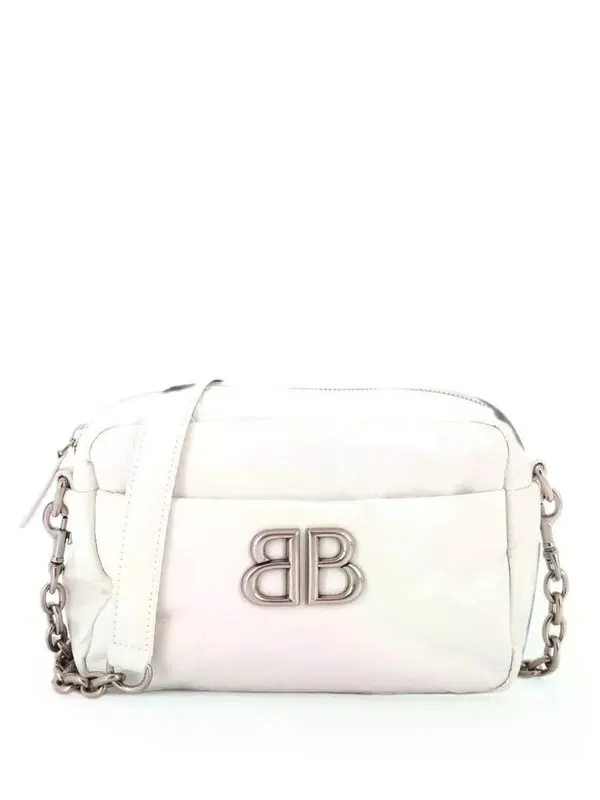 Balenciaga Monaco Camera Bag Leather Xs Crossbody Bag - White