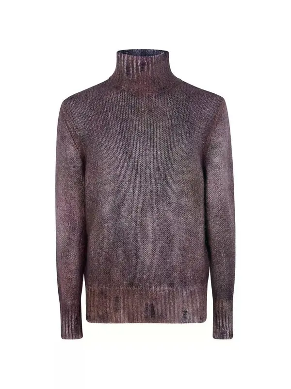 Avant Toi Distressed Roll-neck Sweater