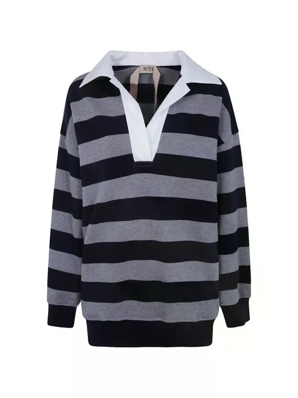 N°21 Striped Cotton Hoodie