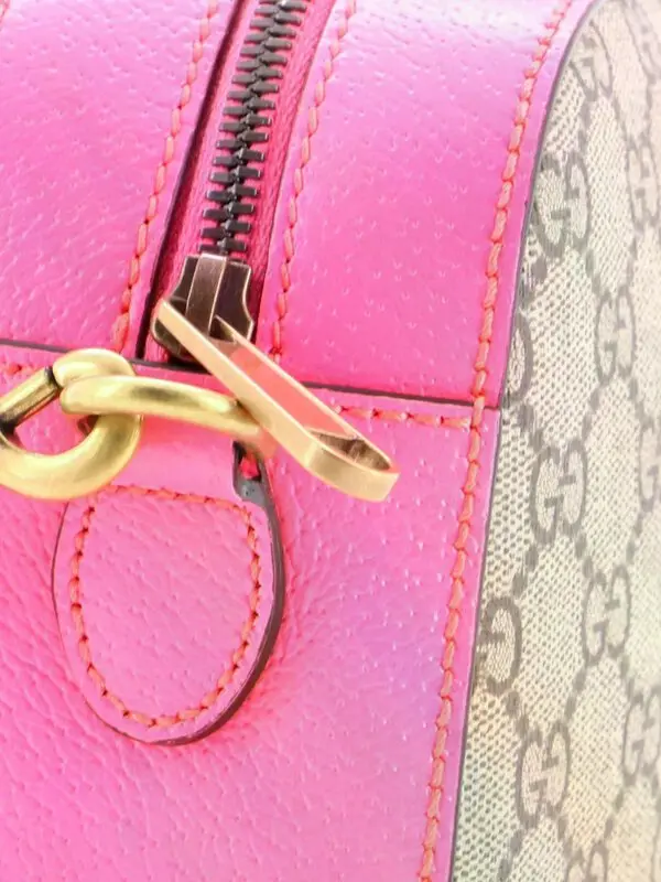 Gucci Ophidia Convertible Camera Bag In Gg Coated Canvas With Leather