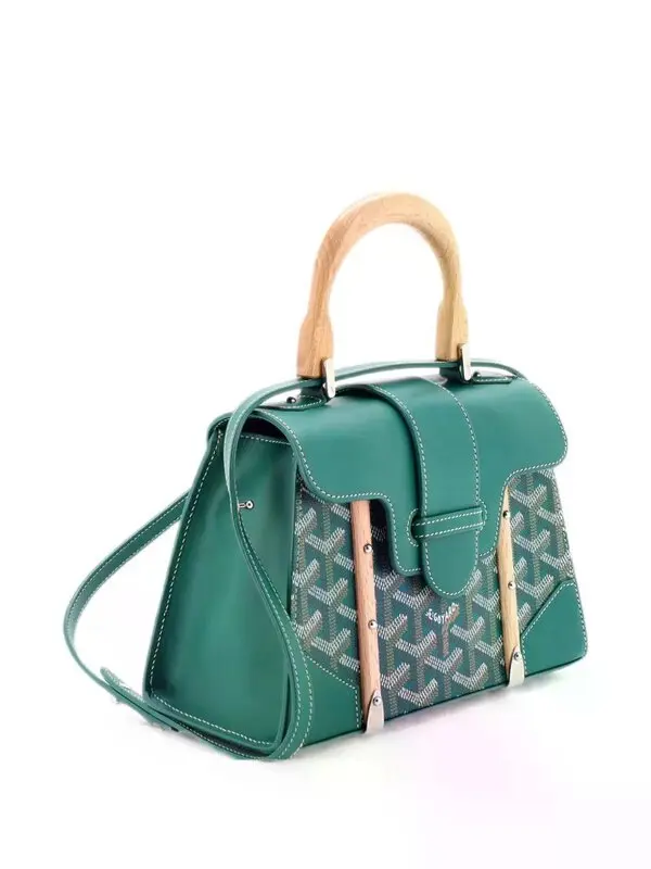 Goyard Structured Saigon Top Handle Bag Coated Canvas With Leather Mini Satchel