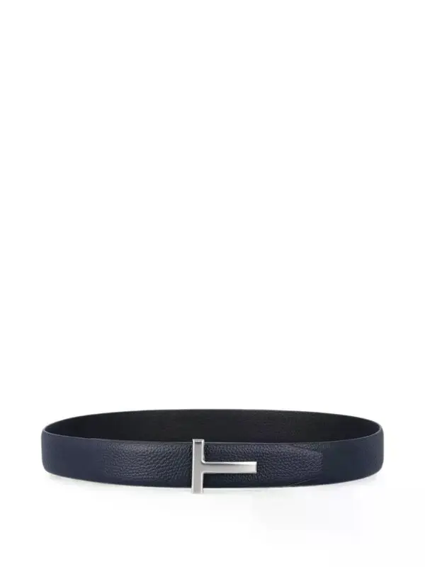 TOM FORD T-buckle Grained-leather Belt