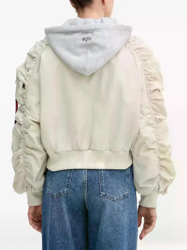 Alpha Industries Ruched Sleeve Hooded Jacket