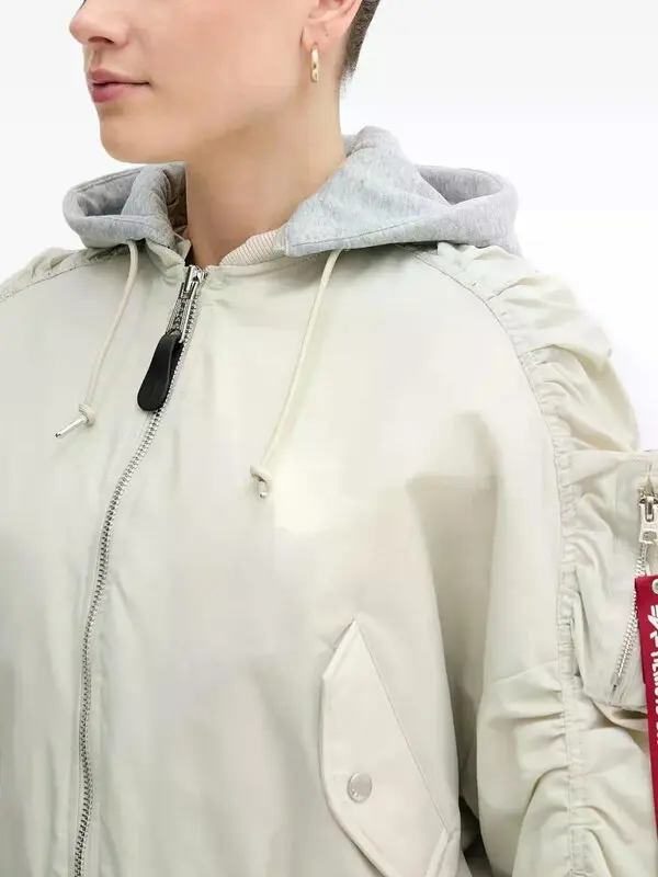 Alpha Industries Ruched Sleeve Hooded Jacket