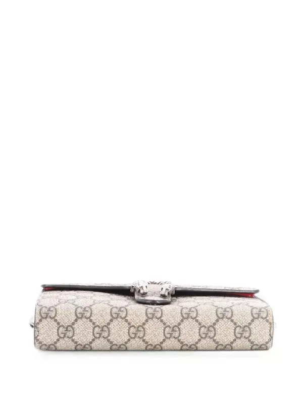 Gucci Dionysus Chain Wallet Gg Coated Canvas Small Crossbody Bag - Red