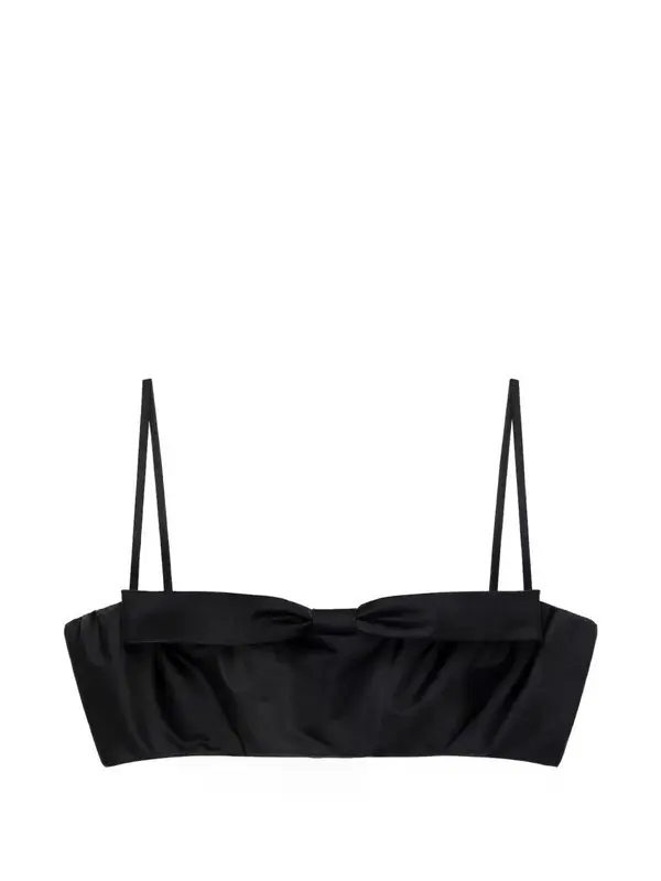 Givenchy Satin Cropped Blouse With Bow Detail - Black