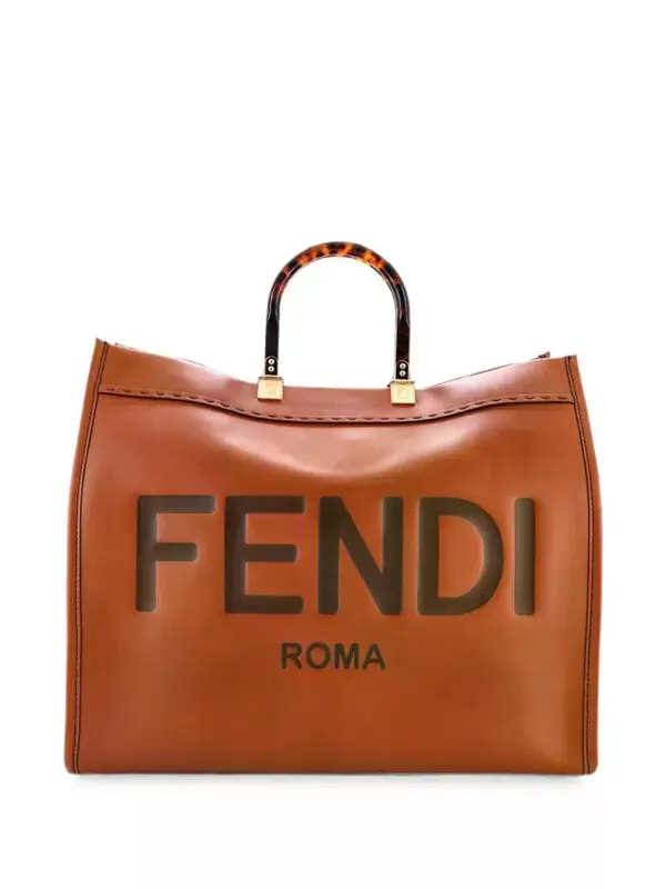 Fendi Sunshine Shopper Large Tote Bag - Brown