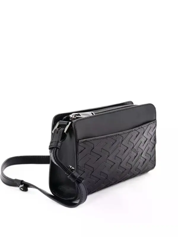 Versace La Greca Embossed Leather Crossbody Bag