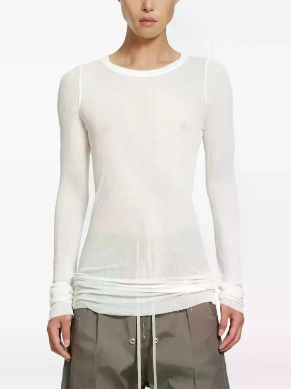 Rick Owens Tower Ribbed Long-sleeve T-shirt - White