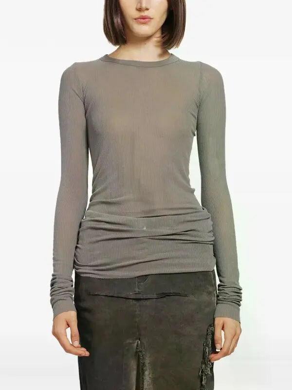 Rick Owens Tower Ribbed T-shirt - Grey