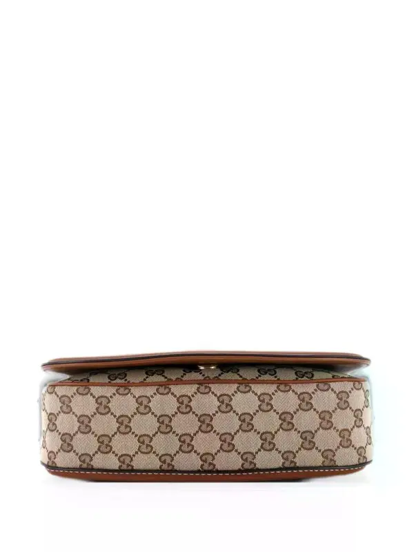 Gucci Blondie Nm Top Handle Bag Gg Coated Canvas With Leather - Brown