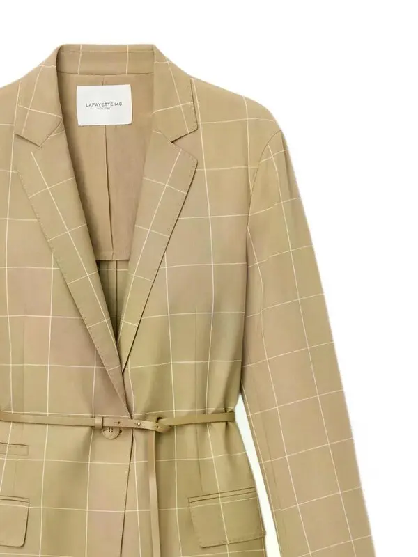 Lafayette 148 New York Neapolitan Belted Checked Jacket