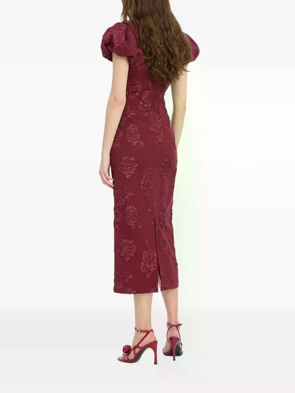 ROTATE BY BIRGER CHRISTENSEN Jacquard Midi Puffy Dress