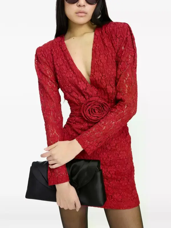 ROTATE BY BIRGER CHRISTENSEN Lace V-neck Mini Dress