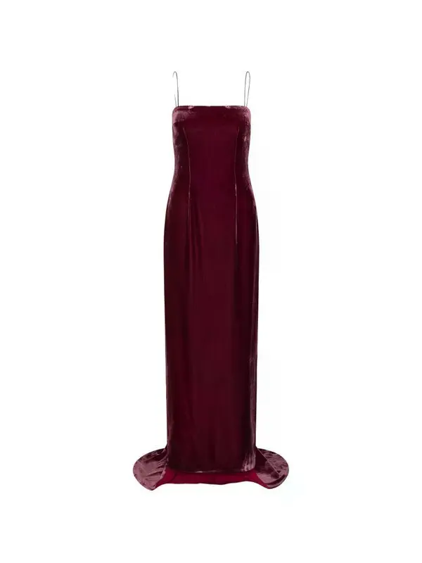 ROTATE BY BIRGER CHRISTENSEN Silk Velvet Strap Dress - Red