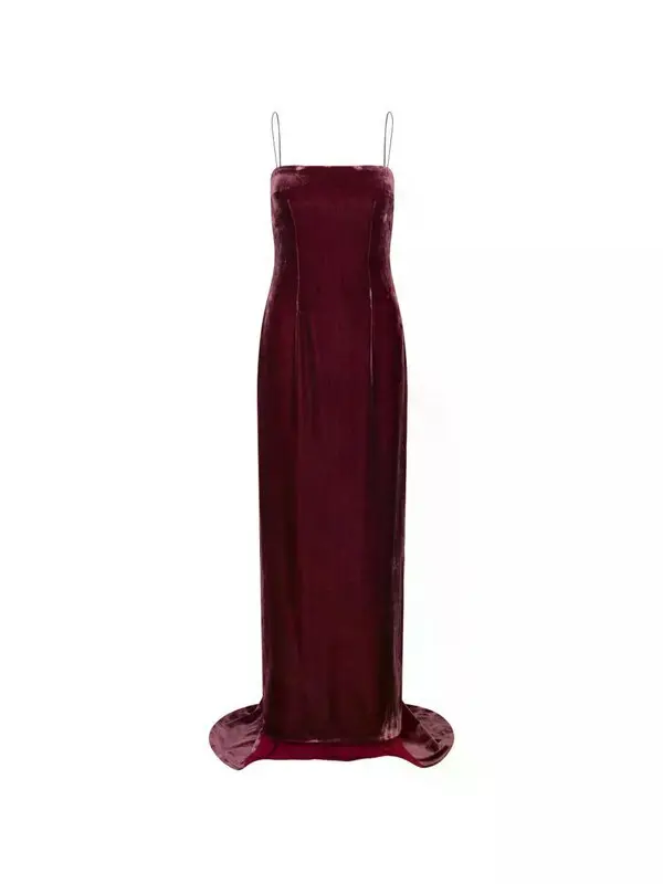 ROTATE BY BIRGER CHRISTENSEN Silk Velvet Strap Dress - Red