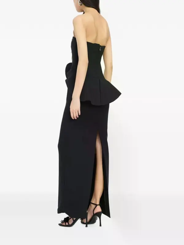 ROTATE BY BIRGER CHRISTENSEN Long Flower Strapless Dress