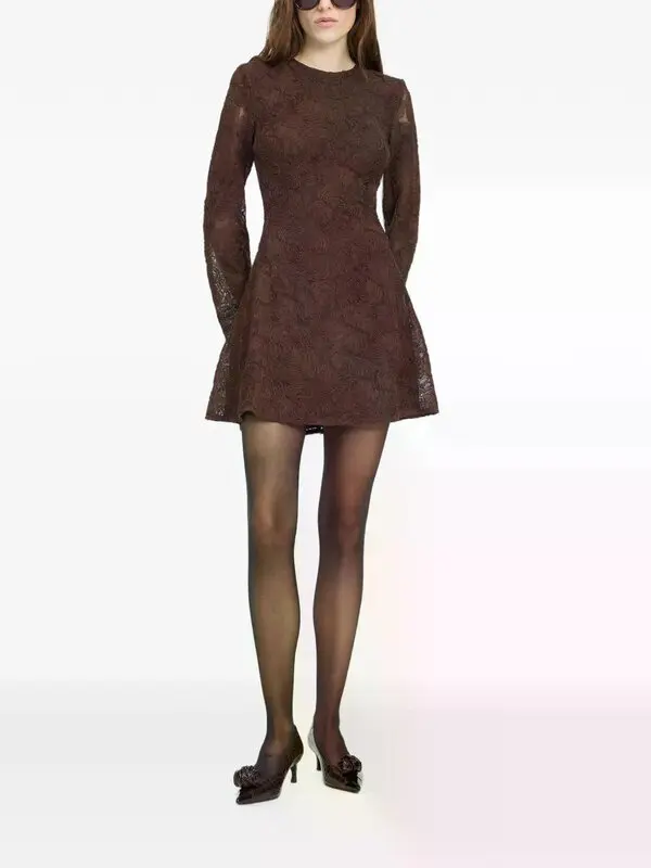 ROTATE BY BIRGER CHRISTENSEN Flower Mesh Ls Mini Dress