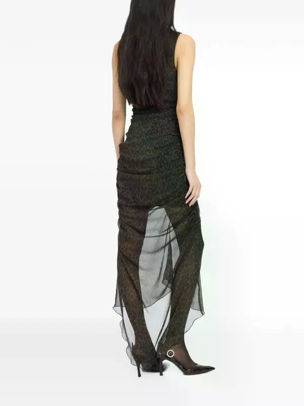 ROTATE BY BIRGER CHRISTENSEN Ruched Midi Dress - Brown