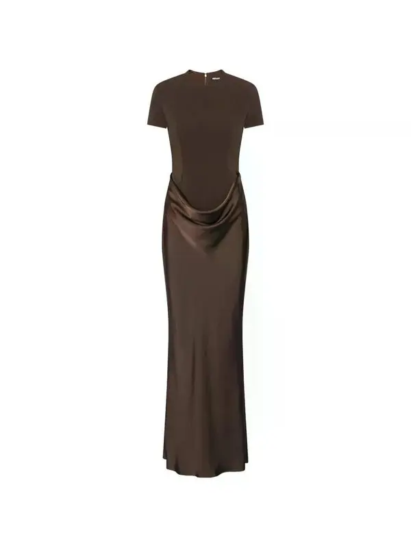 ROTATE BY BIRGER CHRISTENSEN Capsleeve Draped Maxi Dark - Brown