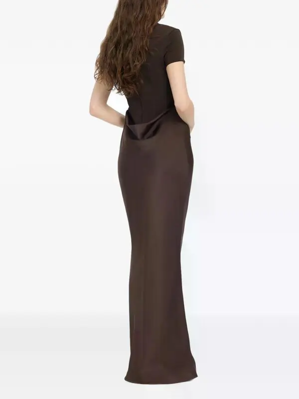 ROTATE BY BIRGER CHRISTENSEN Capsleeve Draped Maxi Dark