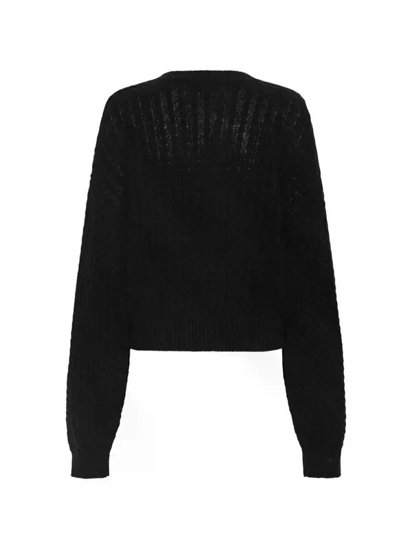 ROTATE BY BIRGER CHRISTENSEN Cable Crewneck Sweater