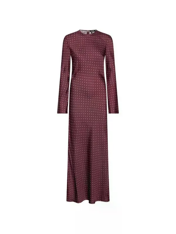 ROTATE BY BIRGER CHRISTENSEN Dot Satin Maxi Dress - Red