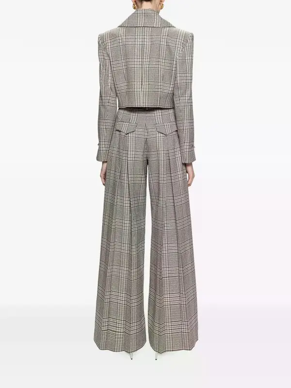 NISSA Checked Tailored Wide-leg Trousers
