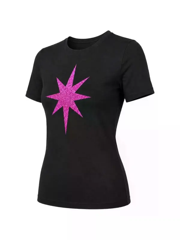 MADISON MAISON Glitter Star Motif T-shirt - Black