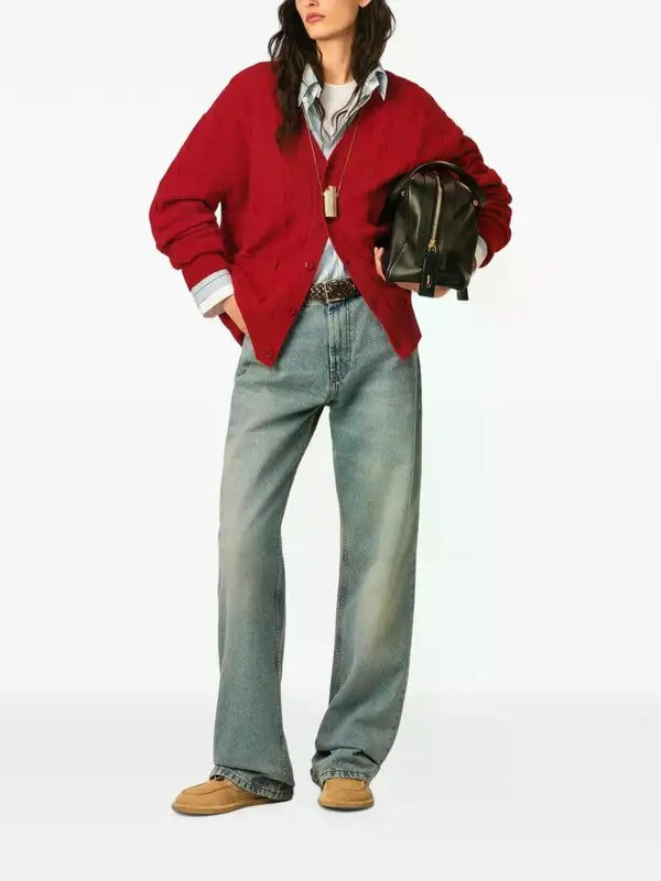 AMI Paris Cable Wool Cardigan