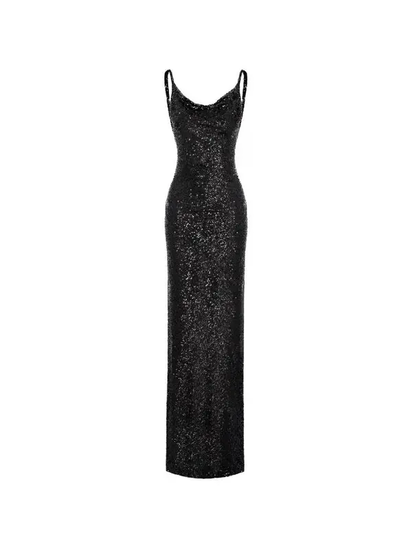 ROSERRY Margot Sequin-embellished Maxi Dress - Black