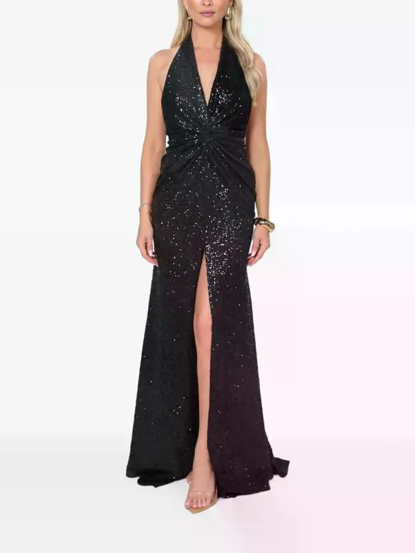 ROSERRY Sienna Sequin-embellished Halterneck Maxi Dress