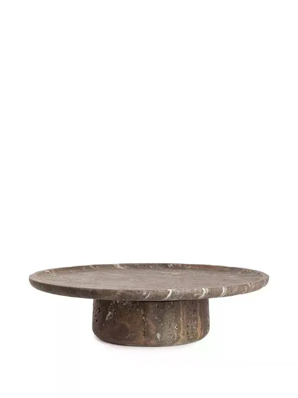 EDITIONS MILANO Atlantico Marble Cake Stand - Brown