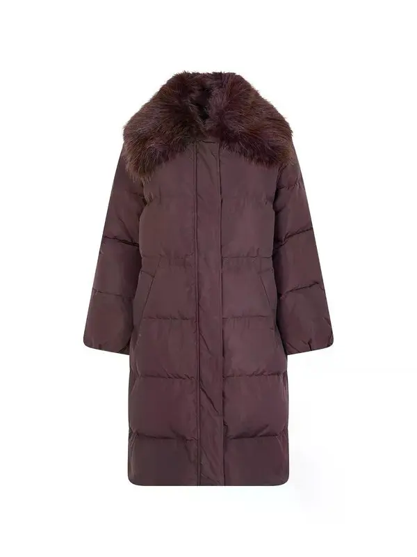 TWINSET Faux-fur Collar Padded Coat