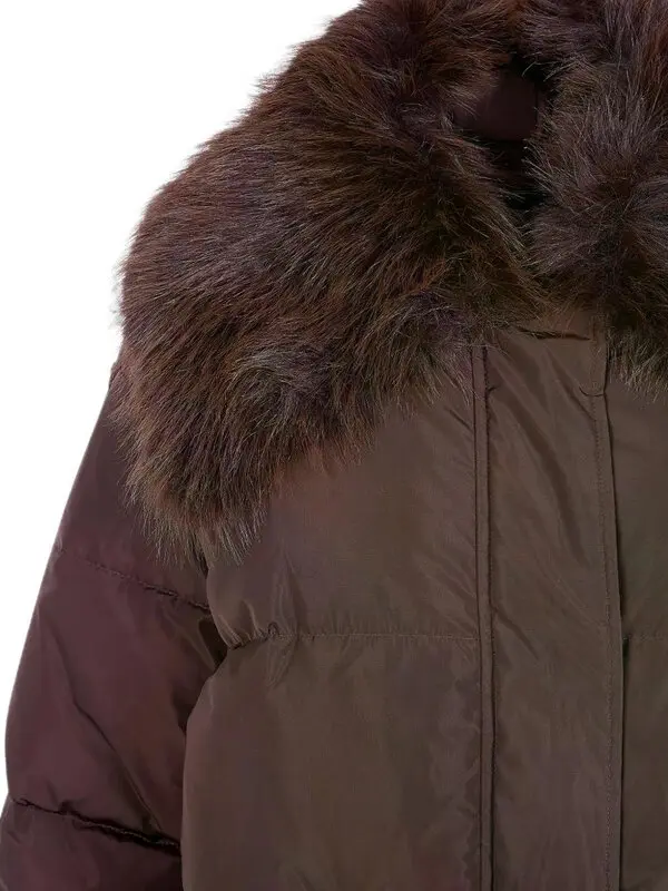 TWINSET Faux-fur Collar Padded Coat