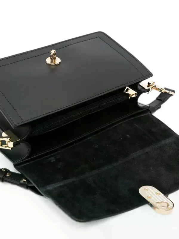 ADRIANNA FERETTI Logo Print Shoulder Bag - Black