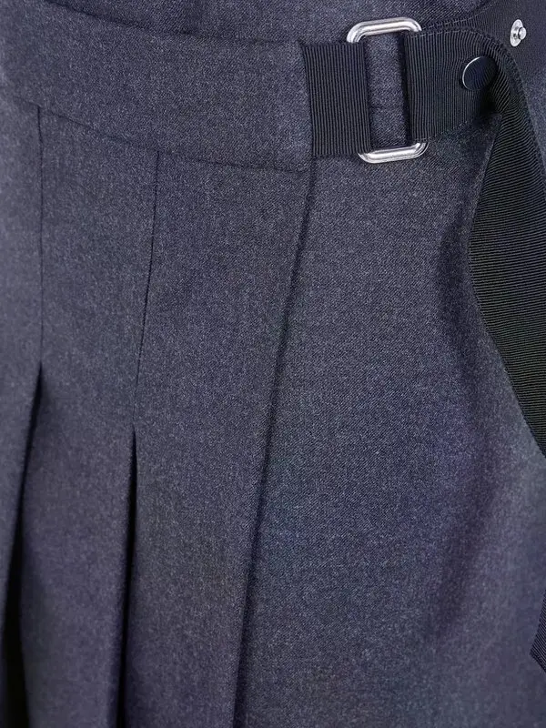 P.a.r.o.s.h Pleated Buckle-fastening Midi Skirt