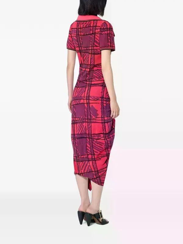 VIVIENNE WESTWOOD Ruched Asymmetric Midi Dress - Red