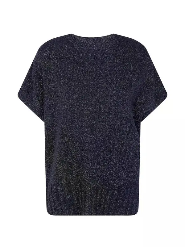 TWINSET Lurex-knit Short-sleeve Sweater