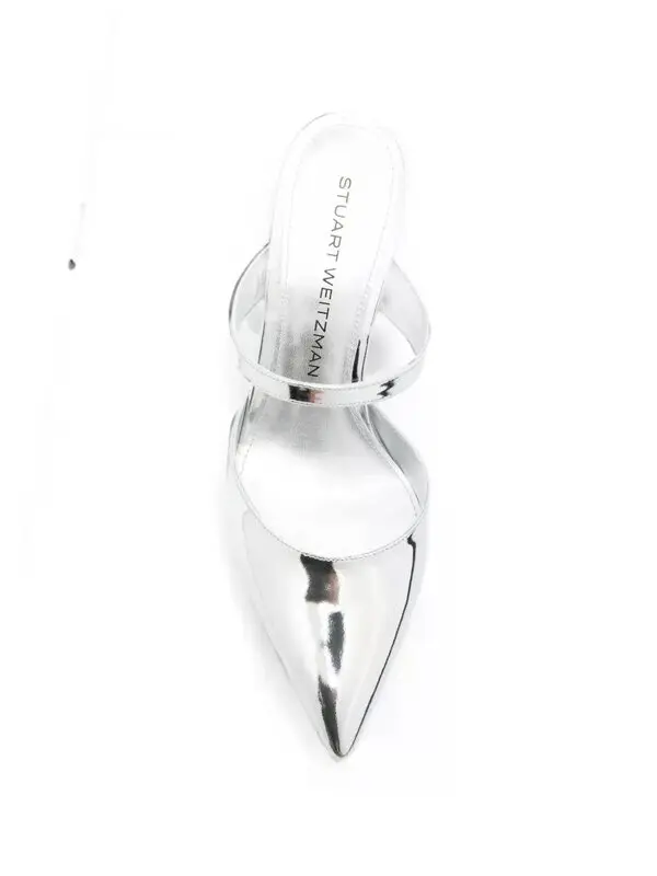 STUART WEITZMAN Pointed-toe Metallic Mules
