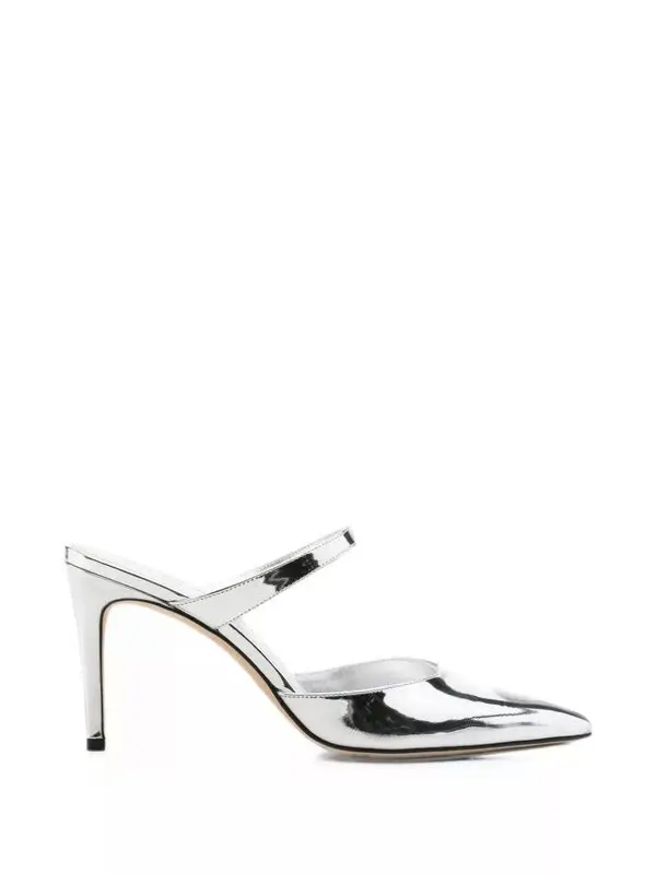 STUART WEITZMAN Metallic Pointed-toe Mules