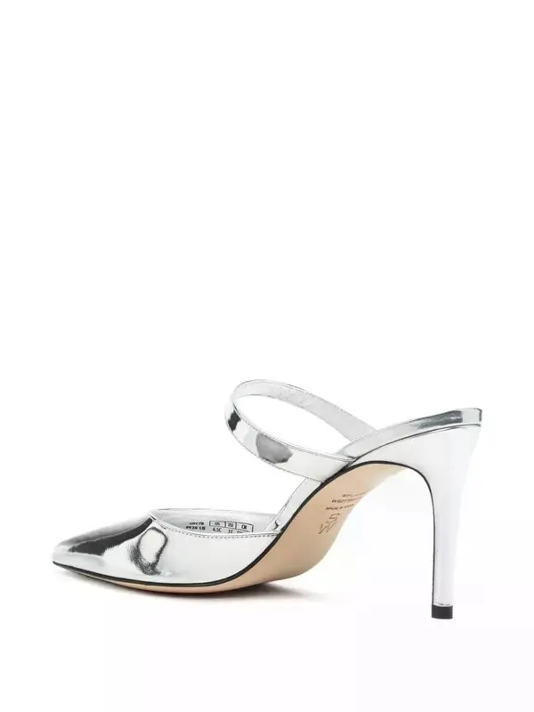 STUART WEITZMAN Metallic Pointed-toe Mules