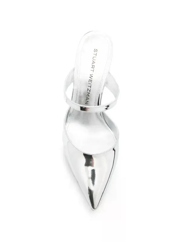 STUART WEITZMAN Metallic Pointed-toe Mules